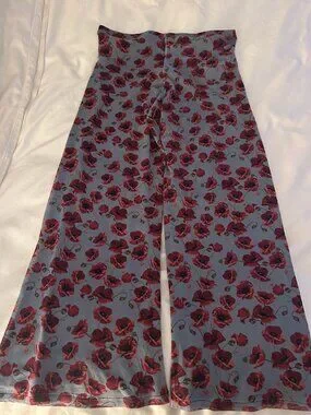 Pants & Jumpsuits | Luisa Meirelles Poppy Floral Wide Leg Palazzo Pants ...